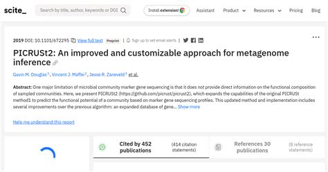 Picrust2 An Improved And Customizable Approach For Metagenome Inference Scite Report