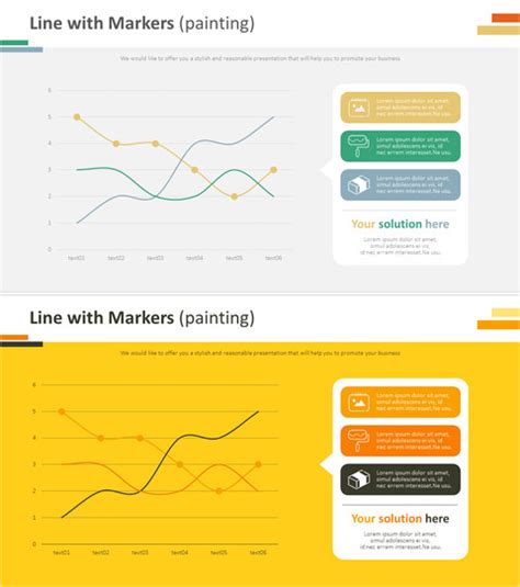 Line With Markers Pen Chart