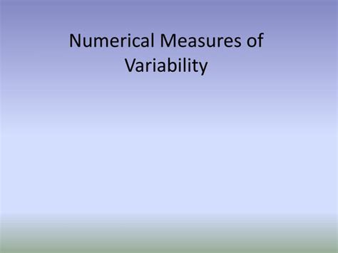 Ppt Numerical Measures Of Variability Powerpoint Presentation Free
