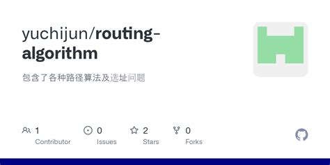 Github Yuchijunrouting Algorithm 包含了各种路径算法及选址问题