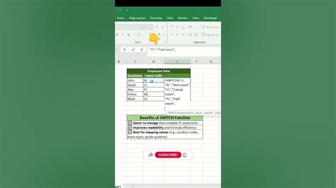 excel switch function explained 🚀 say goodbye to nested ifs excel tricks shortvideo youtube