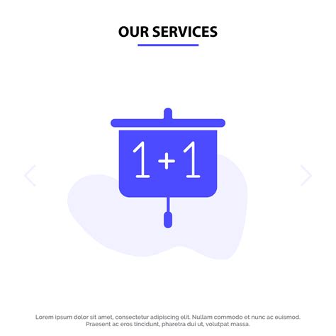 Our Services Chart Education Presentation School Solid Glyph Icon Web Card Template 17963155