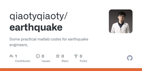 Github Qiaotyqiaoty Earthquake Some Practical Matlab Codes For Earthquake Engineers