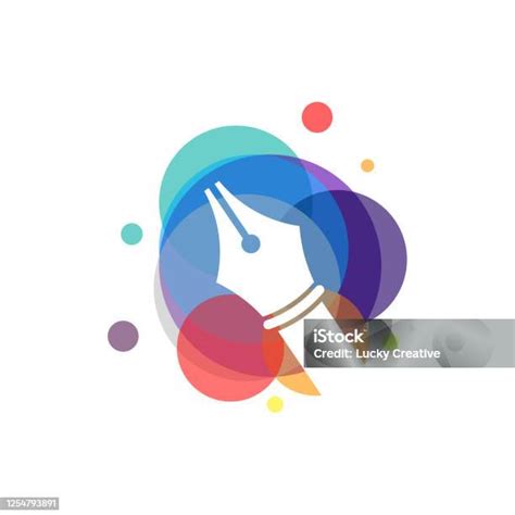 다채로운 펜 로고 벡터 글자 로고 디자인 템플릿 디자인 컨셉 로고 템플릿용 로고타입 요소 로고에 대한 스톡 벡터 아트 및 기타 이미지 Istock