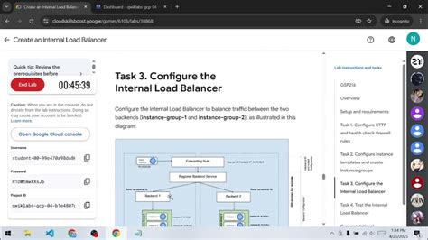 Create An Internal Load Balancer Qwiklabs Gsp216 Youtube