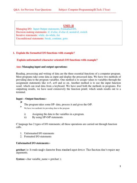 input output statements formatted i o if if else if else if nested