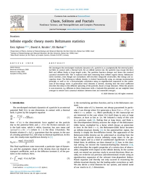 Pdf Infinite Ergodic Theory Meets Boltzmann Statistics