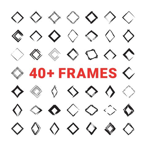 Collection Of Textured Rhombus Frames 10560187 Vector Art At Vecteezy