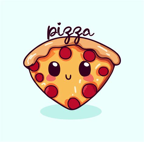 A Cartoon Pizza Character With A Cute Face 27188741 Vector Art At Vecteezy