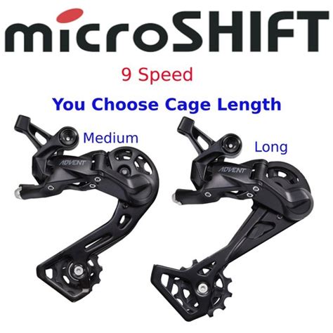 Microshift Advent 9 Speed Rear Derailleur Bike Cage Medium Or Long Ebay Uk