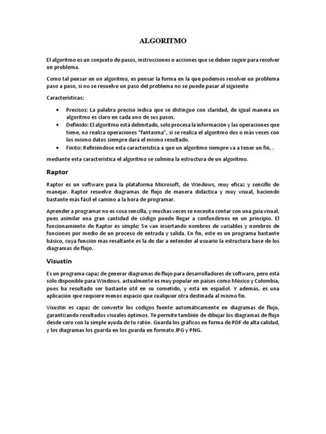 Algoritmo Pdf Algoritmos Lenguaje De Programación