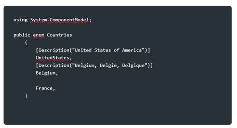 associating enums with strings in