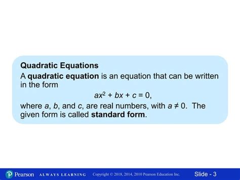 Section 136 Solving Quadratic Equations Using The Zero Factor Property