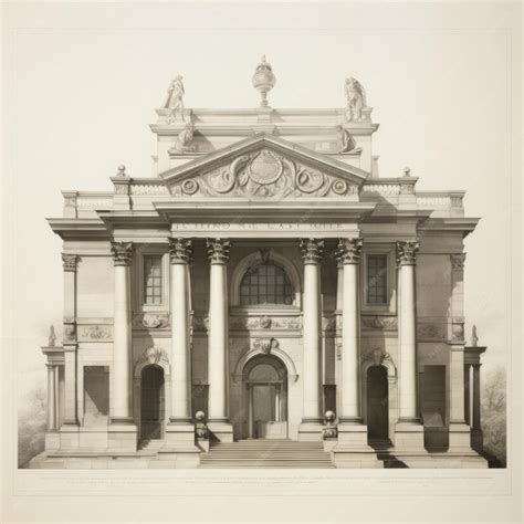 Premium Photo Classicism In Architectural Design A Delicate Drawing Of Pillars And Columns