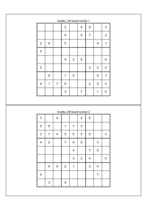 10 Medium Sudoku 9x9 Board Puzzle Printable Pdf File With Solutions Created Upon Request