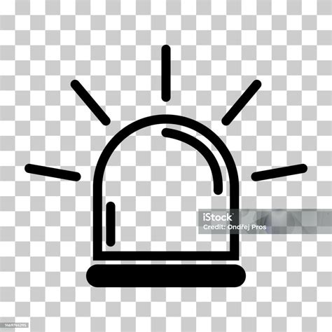 사이렌 화재 경보 표시 신호 위험 표시등 기호 구급차 경찰 경고 벡터 일러스트 레이 션 건강관리와 의술에 대한 스톡 벡터 아트 및 기타 이미지 건강관리와 의술 검은색