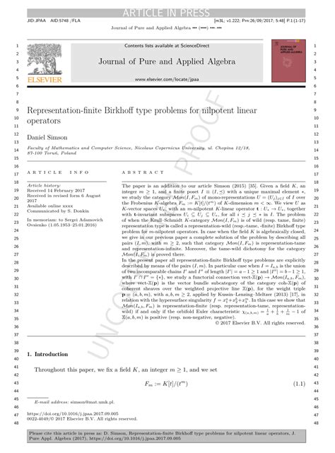 Pdf Representation Finite Birkhoff Type Problems For Nilpotent Linear Operators