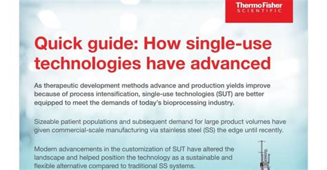 Learn About Single Use Technologies In Bioprocessing Feng Jin Liew M S Posted On The Topic