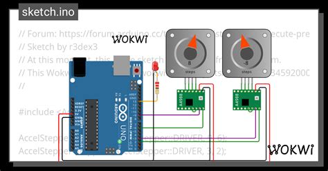 Using AccelStepper To Execute Premade Set Of Movements Wokwi ESP32 STM32 Arduino Simulator