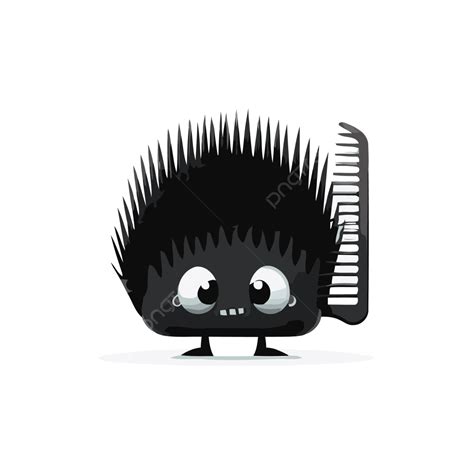 Black Comb Vector Sticker Clipart Art Of Black Cute Hedgehog With Comb Cartoon Sticker