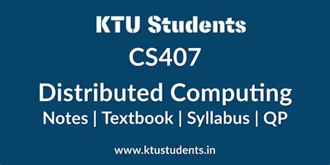 CS Distributed Computing Notes Textbook Syllabus Question Papers S CSE KTU