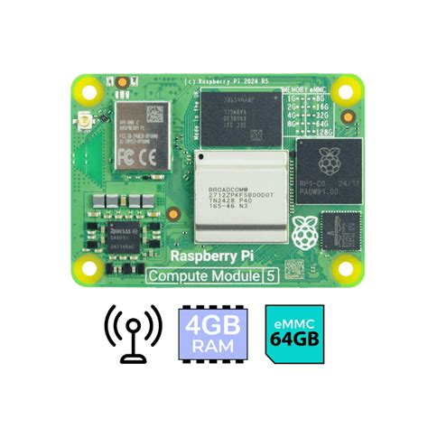 raspberry pi cm5 with wireless pick ram and emmc
