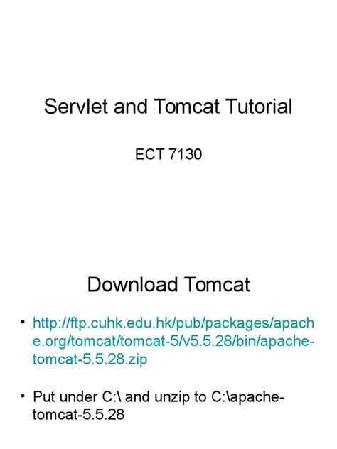 Tomcat Tutorial Pdf Web Application Java Servlet
