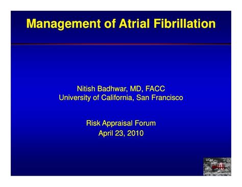 Ppt Management Of Atrial Fibrillation Management Of Atrial Fibrillation Powerpoint