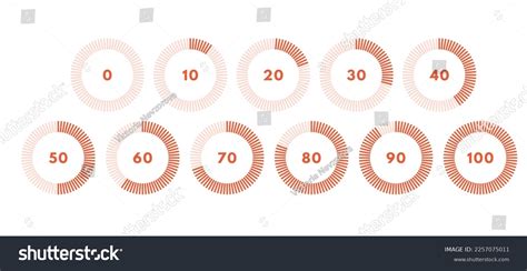 Set Circular Progress Bar Timer Icon Stock Vector Royalty Free