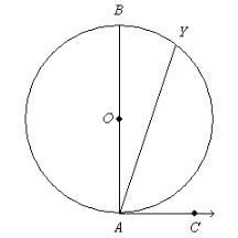 Solved Ray AC is tangent to circle O at A. The diagram is | Chegg.com
