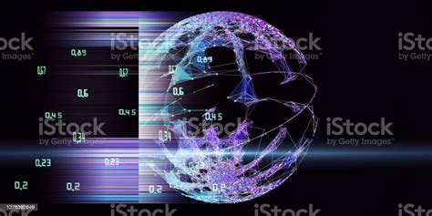 Big Data Polygonaly Artificial Intelligence Spherical Grid With Data