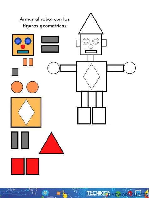 Robótica Preescolar Interactive Worksheet Paper Robot Robot Papercraft Make A Robot
