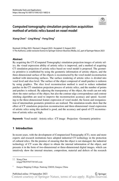 Computed Tomography Simulation Projection Acquisition Method Of Artistic Relics Based On Voxel Model