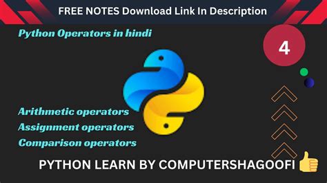 Python Part4 Python Operator In Hindi Arithmetic Operator Assignment