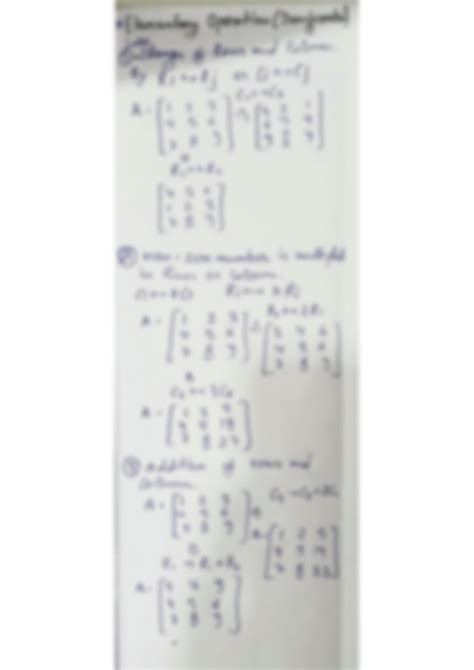 SOLUTION Matrices Short Notes Studypool