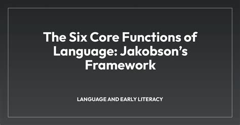 The Six Core Functions Of Language Jakobsons Framework • Deled Institute