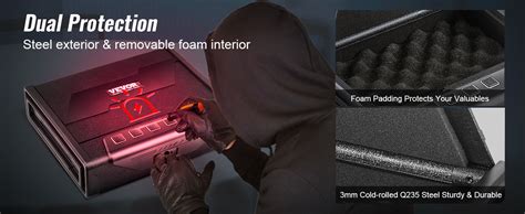 Vevor Caja Fuerte Para Pistolas Caja Fuerte Biométrica Para Armas Con Tres Formas De Acceso