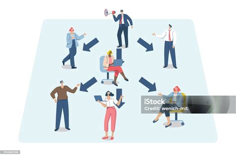 비즈니스 팀 위임 구조 기업 팀워크 작업 제어 계획 사람들의 의무 및 우선 순위 구분 벡터 디자인 일러스트레이션 개념에 대한 스톡 벡터 아트 및 기타 이미지 Istock