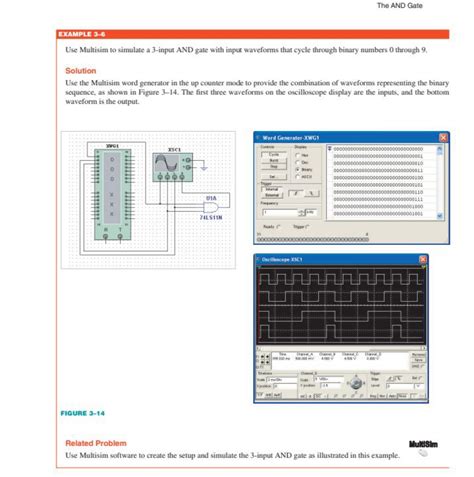 the and gate example 3 6 use multisim to simulate a 3 input and gate wit