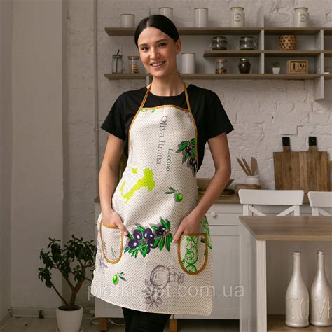 Фартух лляний Маслини 75х55 см продаж ціна у Хмельницькому