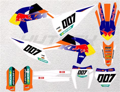 Графика на мотоцикл КТМ (2020-2023) Red bull (45) (толщина 650 мкм ...