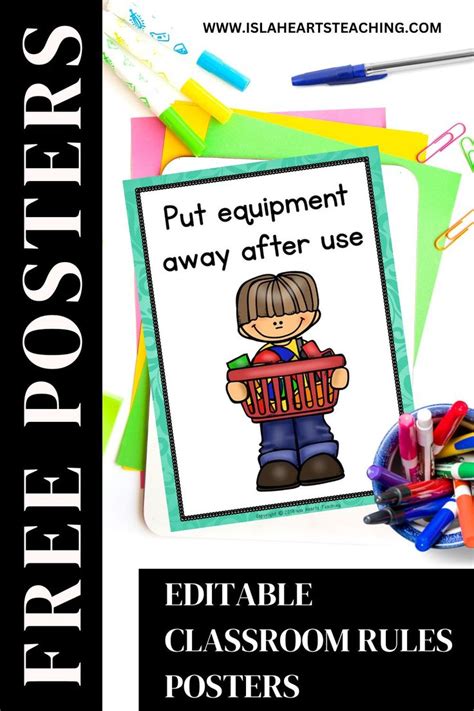 Editable Classroom Rules Posters FREE Classroom Decor For Back To