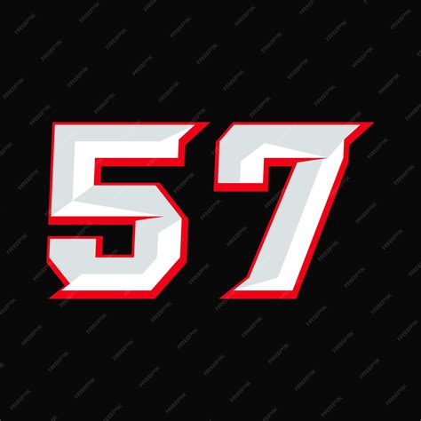 Vector De Diseño De Carreras De Números 57 Vector Premium
