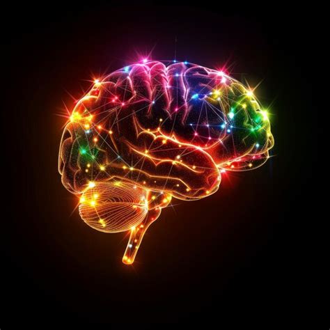 Premium Photo Illustration Of A Neon Brain With Neural Connections Artificial Intelligence