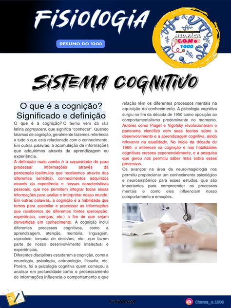 Sistema Cognitivo Pdf Cognição Aprendizado