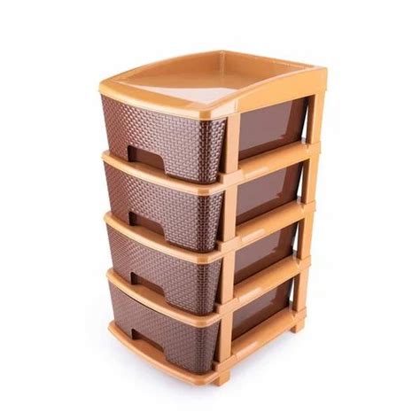 Four Layer Plastic Modular Drawer Brown Color At Piece Modular Storage Drawers In Rajkot