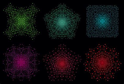 Premium Vector Vector Colorful Bright Lattice Shape Molecular Structure With Lines And Dots