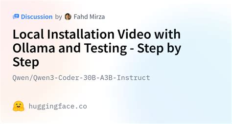 qwen qwen3 coder 30b a3b instruct · local installation video with