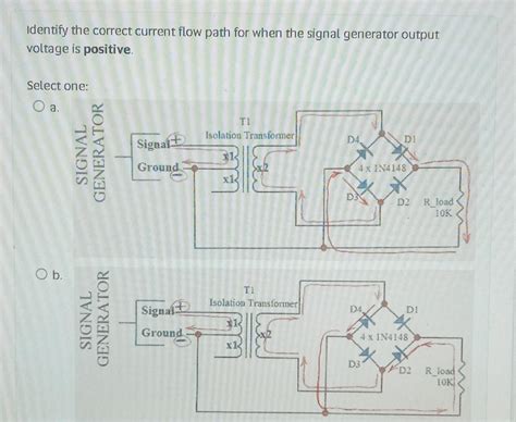 solved identify the correct current flow path for when the