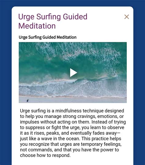 Urge Surfing Audio Visual Guided Meditation Reflective